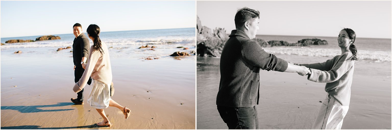 Stella & Jason | El Matador Beach Engagement Session in Malibu | Jenn ...
