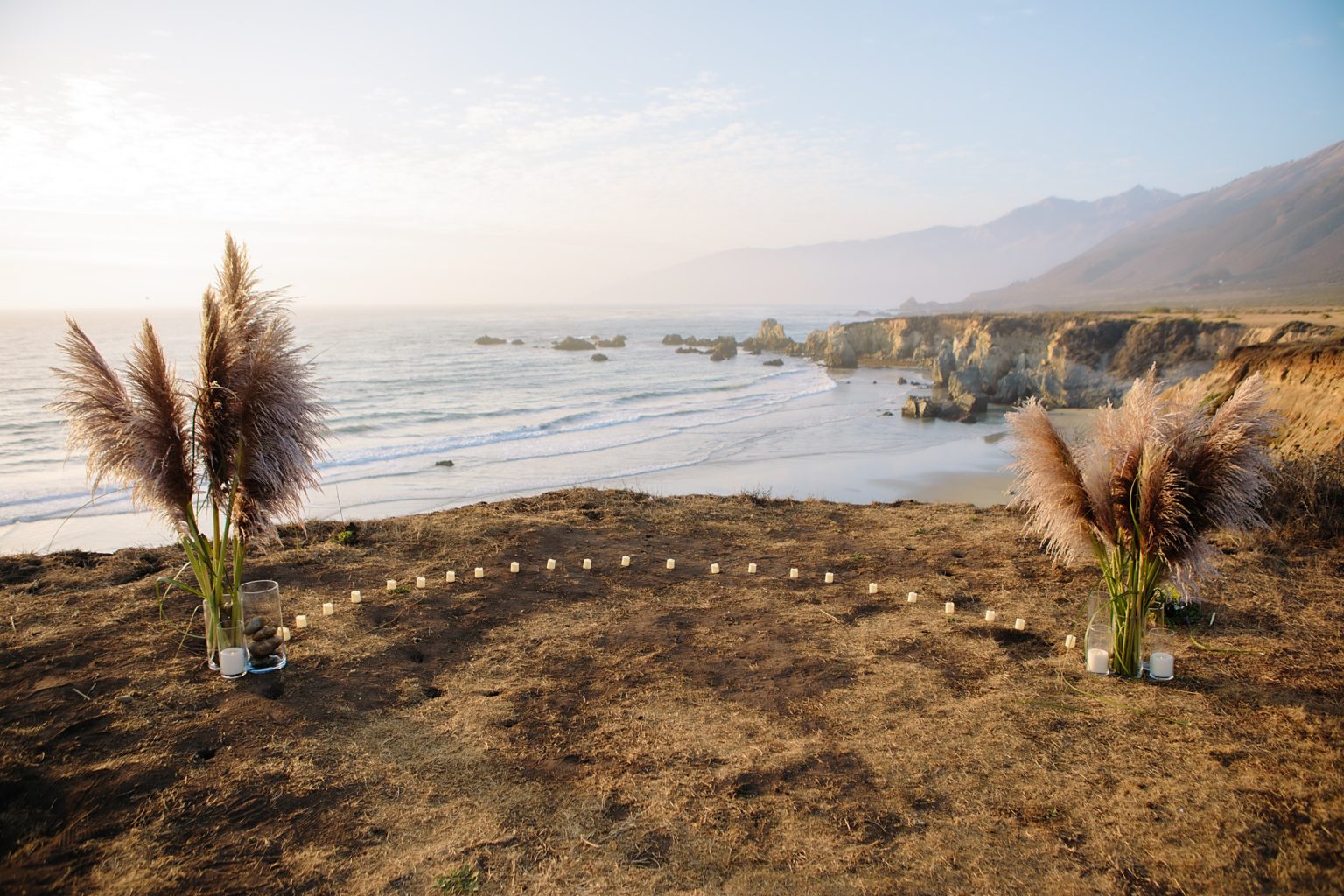 Big Sur Sunset Wedding Ceremony with Rugged Cliffside and Ocean Views ...